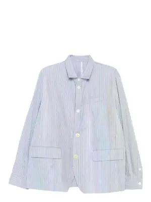 Sacai Striped Poplin Shirt Jacket - Blue