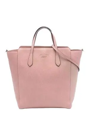 GUCCI Leather Swing Convertible Tote