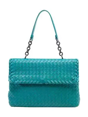 Bottega Veneta Medium Nappa Intrecciato Olimpia Shoulder Bag - Blue