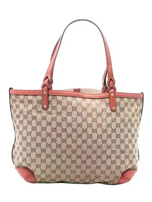 Gucci Medium Gg Canvas Craft Tote Bag - Brown