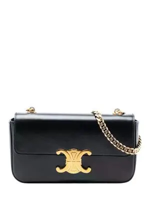 Celine 2022 Shiny Calfskin Claude Chain Shoulder Bag - Black