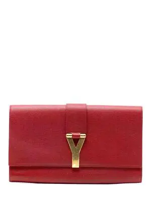 Saint Laurent Chyc Ligne Clutch - Red