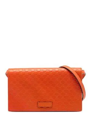 Gucci Microssima Wallet On Strap Crossbody Bag 2000-2015 - Orange