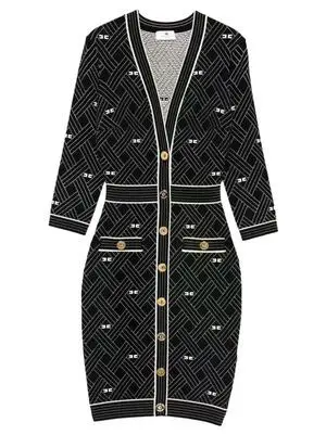 ELISABETTA FRANCHI Patterned Button Dress