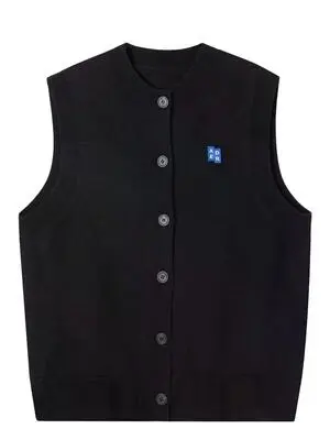ADER ERROR Button Embroidered Vest - Black