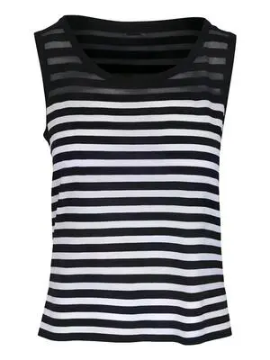 Akris Striped Round-neck Top - Black