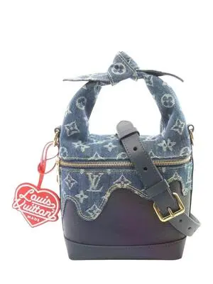 LOUIS VUITTON Nigo Monogram Denim And Taurillon Japanese Cruiser Bag - Blue