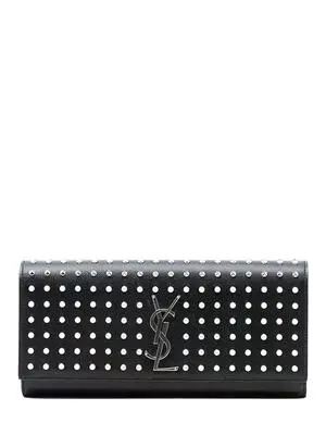 Saint Laurent 2014 Classic Monogram Studded Clutch Bag - Black