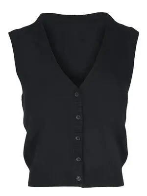NILI LOTAN Button-front Sleeveless Cardigan - Black