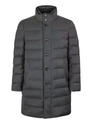 MOORER Button Padded Coat - Grey
