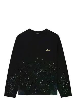 We11Done Splatter Print Long-sleeved T-shirt - Black