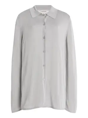 HOUSE OF DAGMAR Knit Longline Shirt - Silver