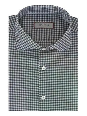 Canali Gingham-check Shirt - Green