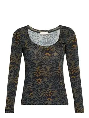 Ulla Johnson Aris Jersey Long Sleeve Top - Desert Jasper