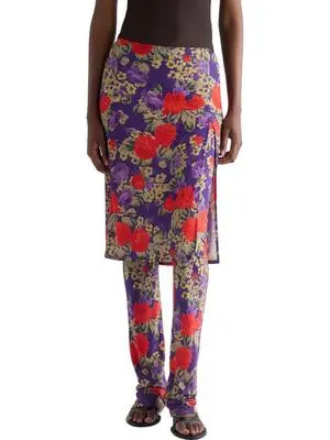 Acne Studios Floral Layered Knit Pants - Multi Purple