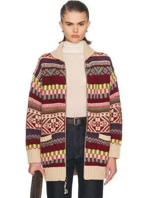 Polo Ralph Lauren Cotton Wool Cardigan - Brick Multi