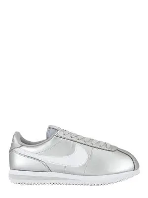Nike Cortez Metallic Sneakers - Metallic Silver, White, & Grey Fog