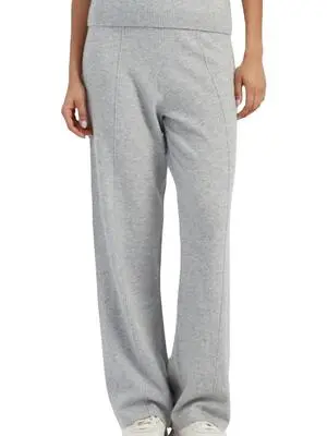 Chinti & Parker Wool Cashmere Wide Leg Track Pants - Light Grey