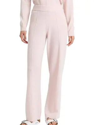 Chinti & Parker Wool Cashmere Wide Leg Track Pants - Pink Melange