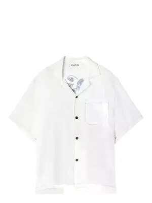 LANVIN Chest-pocket Back-graphic Shirt - White
