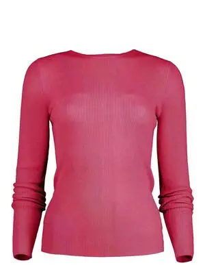 Michael Kors Hutton Ribbed Long-sleeve T-shirt - Pink