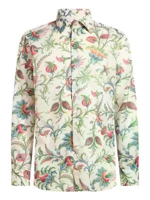 Etro Floral Cotton Muslin Shirt - Neutrals