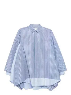 Sacai Striped Poplin Shirt - Blue