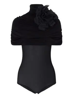 Magda Butrym Stretch-chiffon Bodysuit - Black