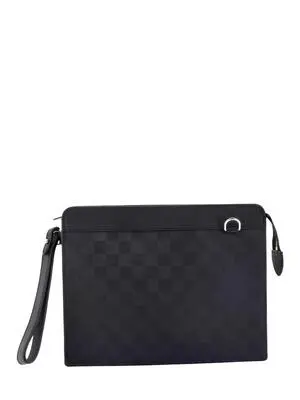 LOUIS VUITTON Damier Infini Leather Pouch - Black