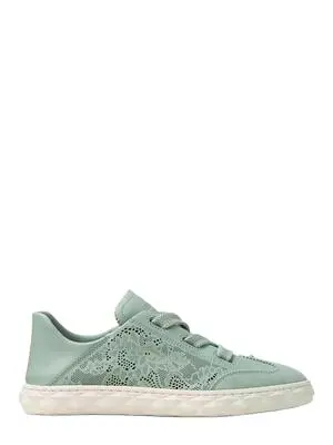 JIMMY CHOO Diamond Laced Laser-cut Sneakers - Green
