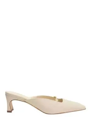 By Far Leda Sculpted Chain Leather Mules - White