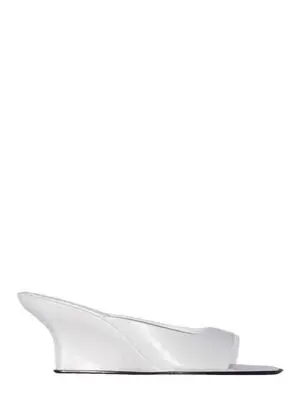 By Far Caroo Sculpted-heel Mules - White