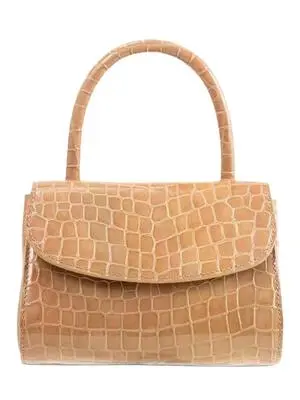 BY FAR Mini 2.0 Croc-Embossed Tote Bag