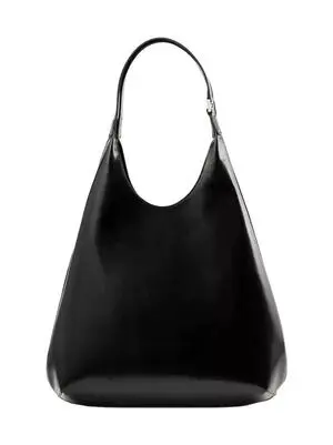 By Far Amber Folio Patent Leather Shoulder Bag - Black
