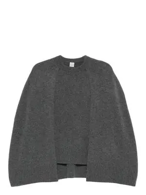 TOTEME Cape-detail Round-neck Sweater - Grey
