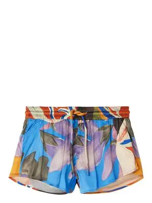 DONDE ESTEBAN Palenque Flores Printed Satin Shorts - Multi