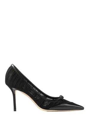 JIMMY CHOO Love Bow 85mm Leather Pumps - Black
