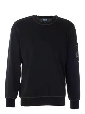 C.P. COMPANY Logo-patch Crew-neck Sweater - Black