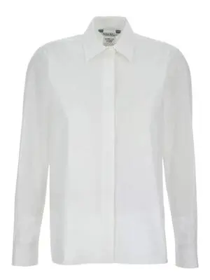 Max Mara Logo-appliqué Long-sleeve Shirt - White