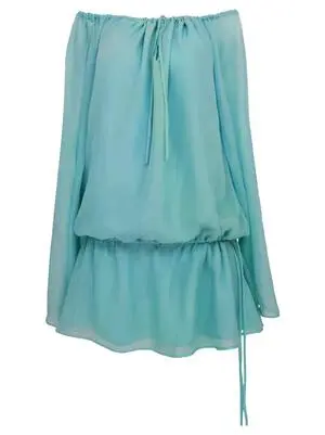 AZLEE Elina Chiffon Mini Dress - Blue