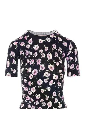TWINSET Floral Crew-neck T-shirt - Black