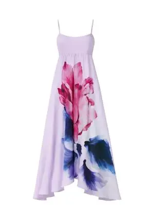 AZLEE Rachel Floral-print Midi Dress - Purple