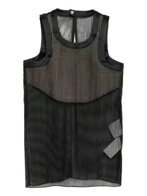Sacai Striped Vest Top - Black