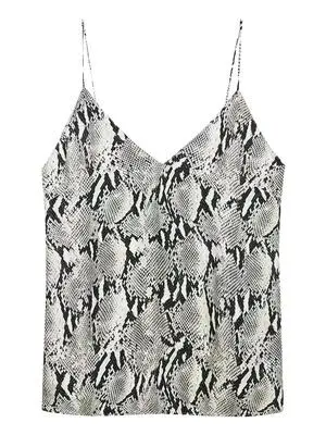 ANINE BING Python V-neck Top - White