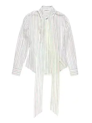 Acne Studios Striped Tie Shirt - White