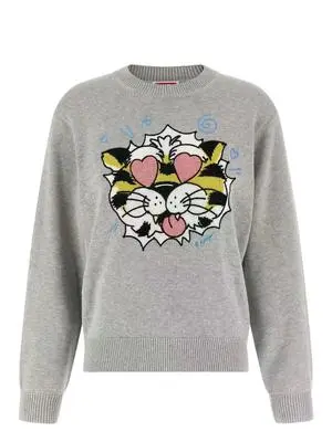 Kenzo Intarsia Wild Tiger Knitwear - Grey