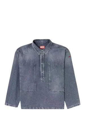 DIESEL Denim Button Down Blouse - Grey