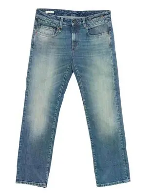 R13 Cuffed Straight Jeans - Blue
