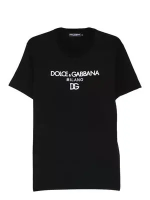Dolce & Gabbana Logo-embroidered T-shirt - Black