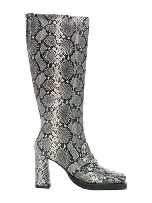 MARTINE ROSE Square-Toe Knee-High Chain Boots